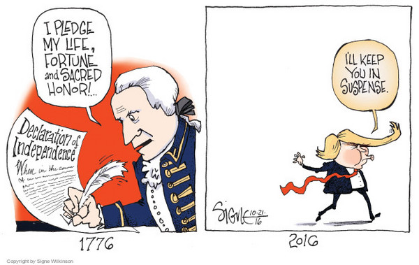 Declaration Of Independence Signing Cartoon