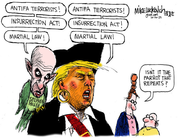 RealClearPolitics | Mike Luckovich for Oct 10, 2025 | Political Cartoons